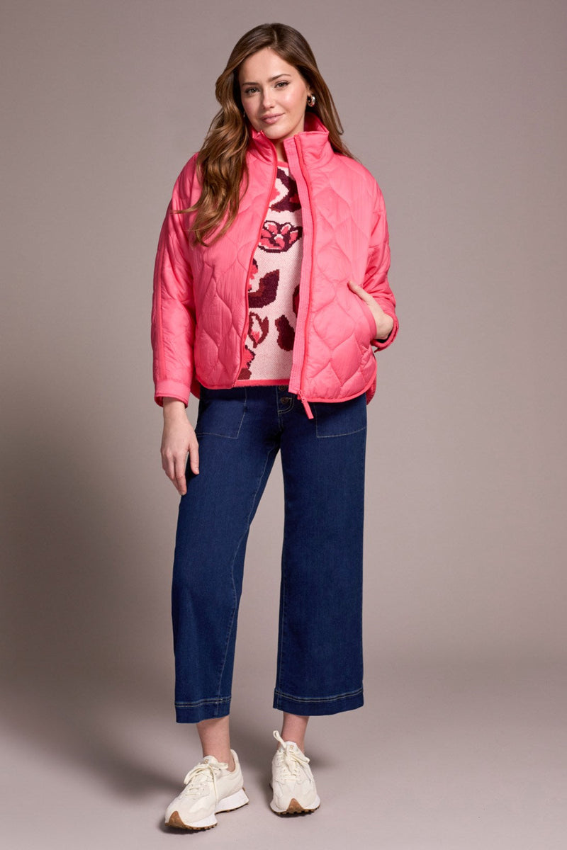 Tribal Lightweight Quilted Jacket- Coral Blaze – mainstreamboutique-ankeny